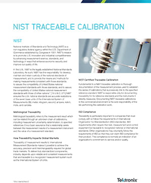 NIST Traceable Calibration | Tektronix